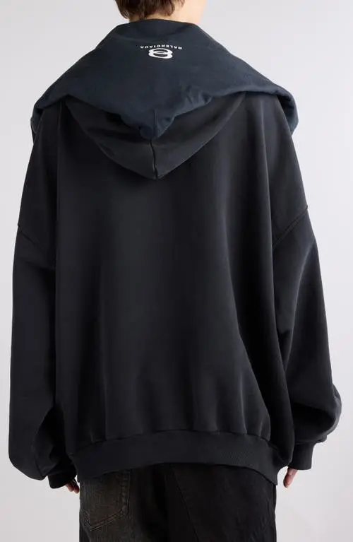 Balenciaga Unity Sports Icon Incognito Oversize Zip-Up Hoodie